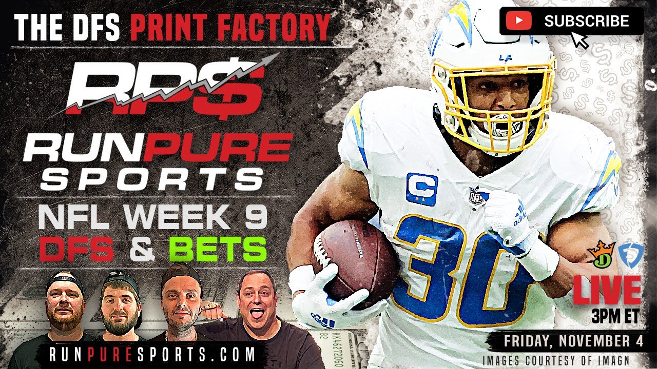 2022 NFL WEEK 9 DRAFTKINGS PICKS AND STRATEGY | NFL DFS PRINT FACTORY ...