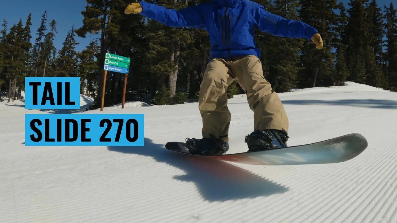 How To Tail Slide 270 Out On A Snowboard - YouTube