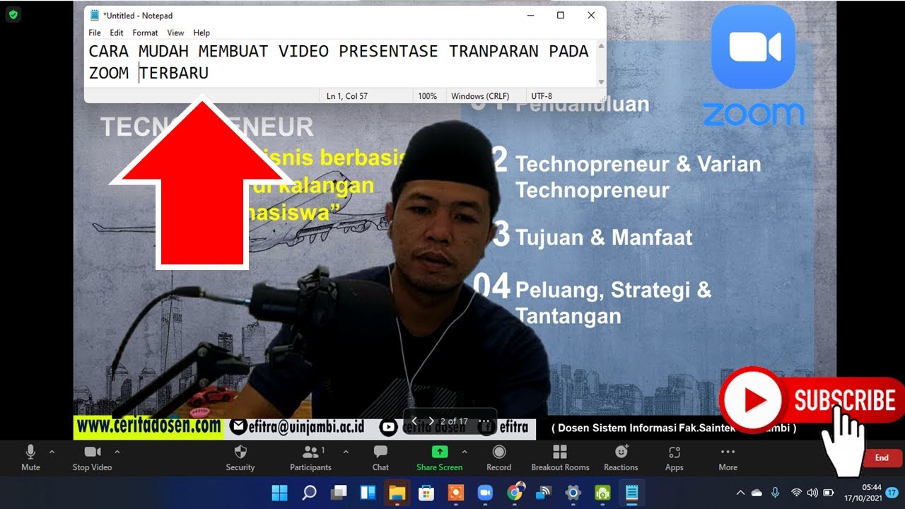 Cara Praktis Presentasi dengan Zoom Tampak Wajah dengan Backgroud ...