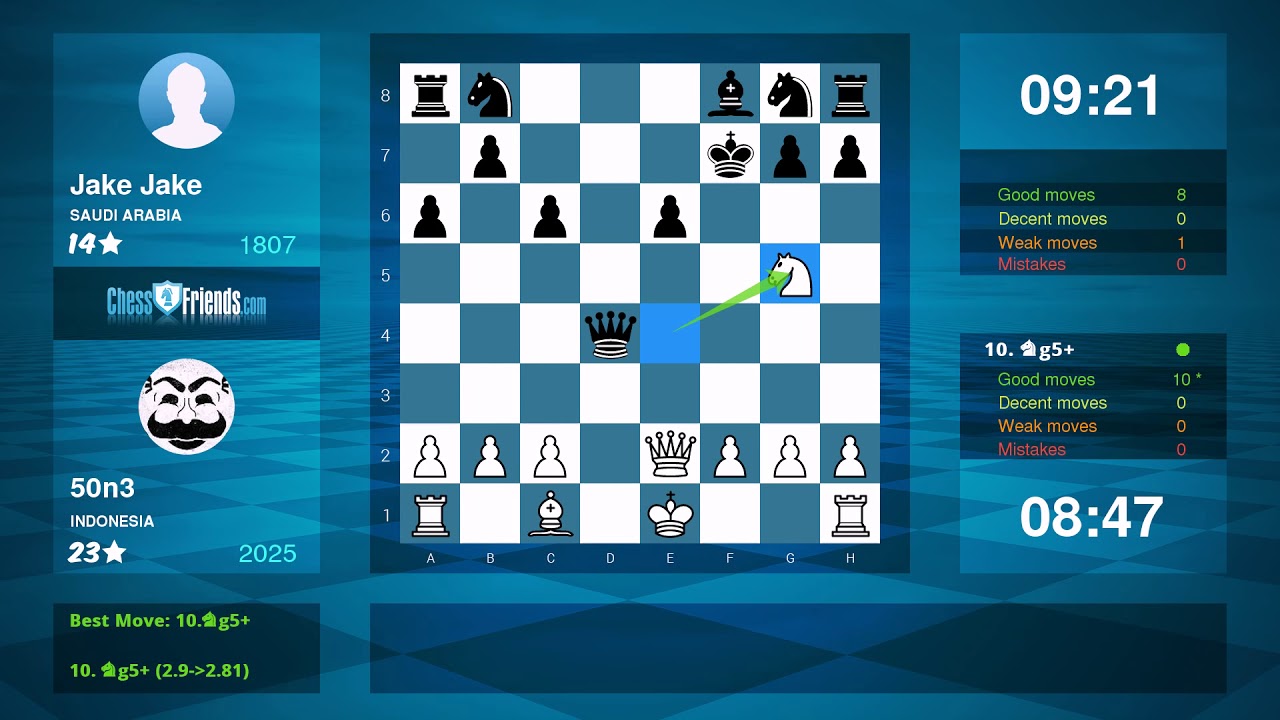 Chess Game Analysis: 50n3 - Jake Jake : 1-0 (By ChessFriends.com) - YouTube