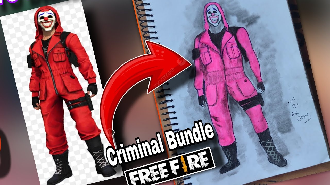 Criminal bundle Drawing | How to draw Free fire Character drawaing ...