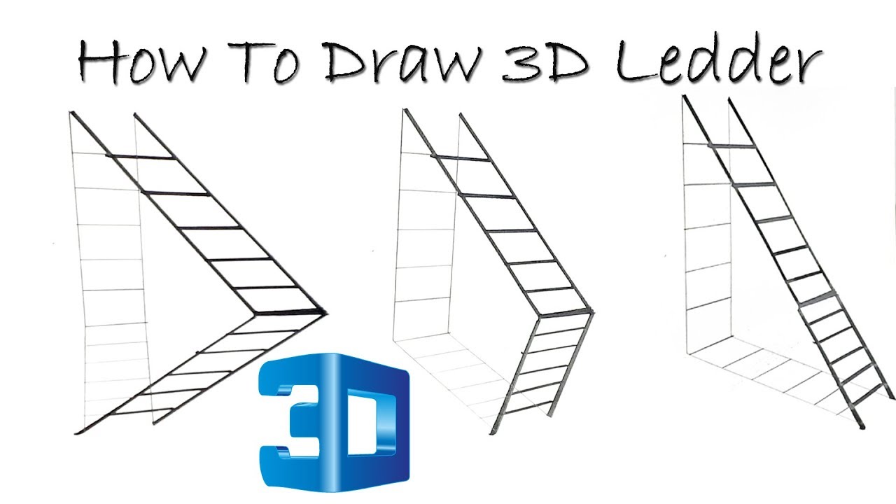How to Draw a 3D Ledder Easy Trick Art For Kids - YouTube