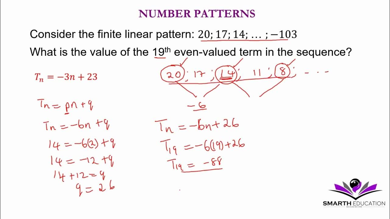 LINEAR NUMBER PATTERNS Q 4 5 - YouTube