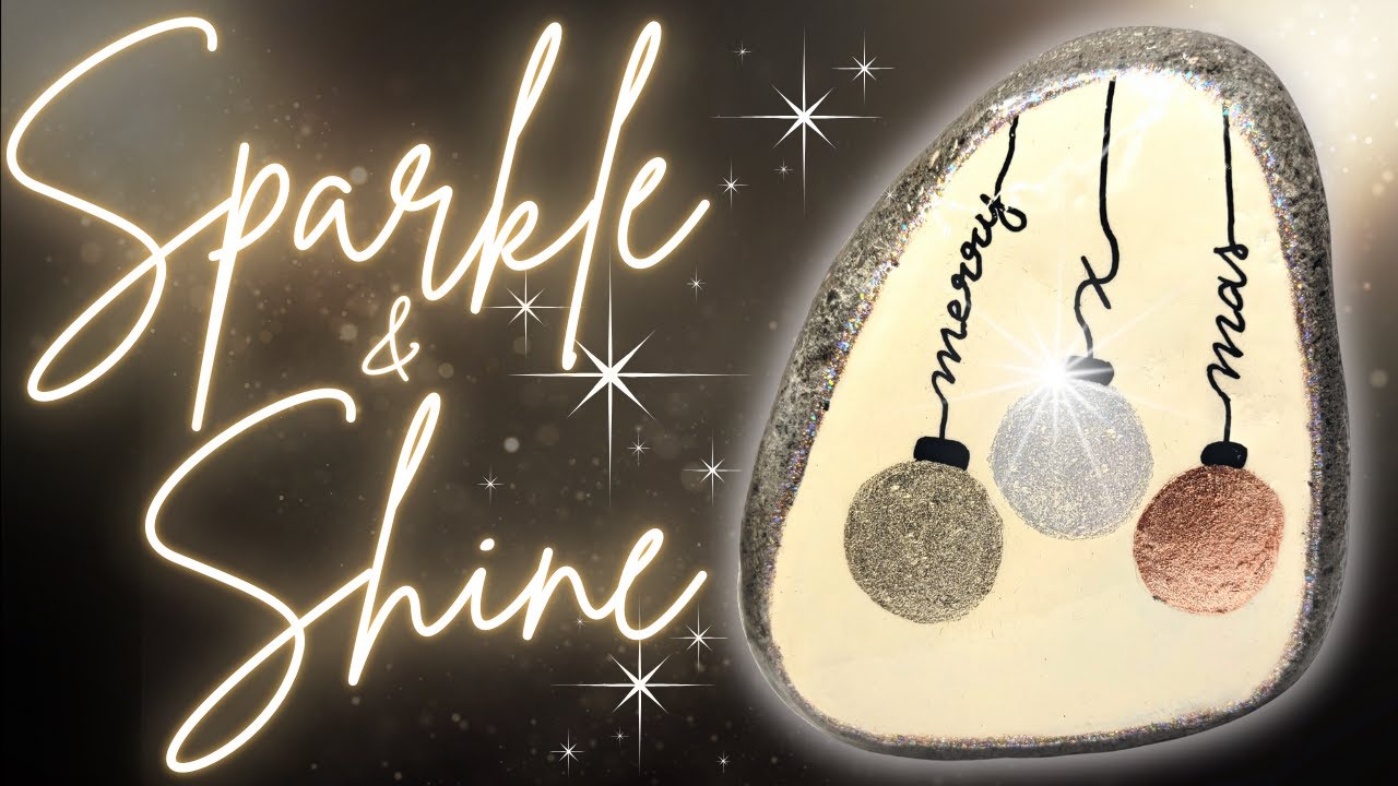 SPARKLY Christmas Bulbs Rock Painting! - YouTube