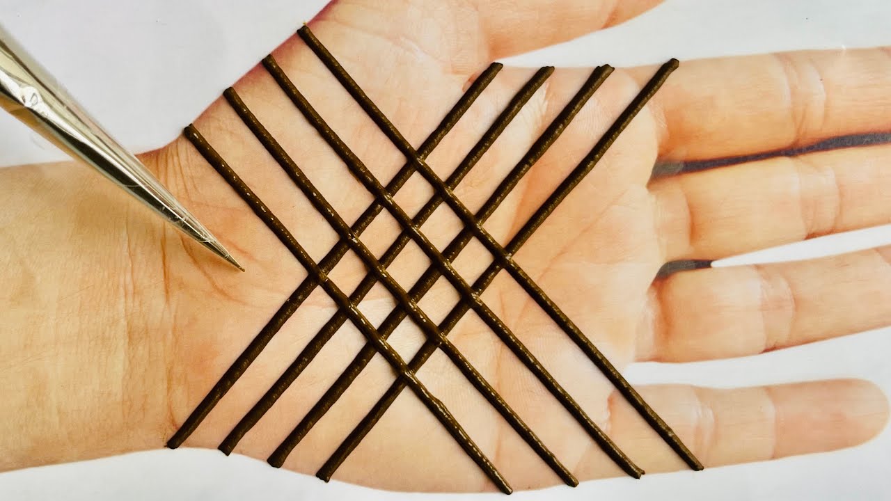 New Easy Simple Lines Mehndi Design Trick-Front Hand Mehendi Design ...
