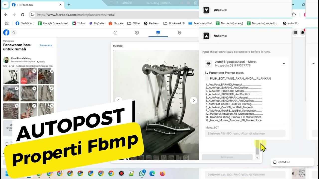 Bot Auto Posting Properti facebook marketplace dg Auto Ekstensi chrome ...