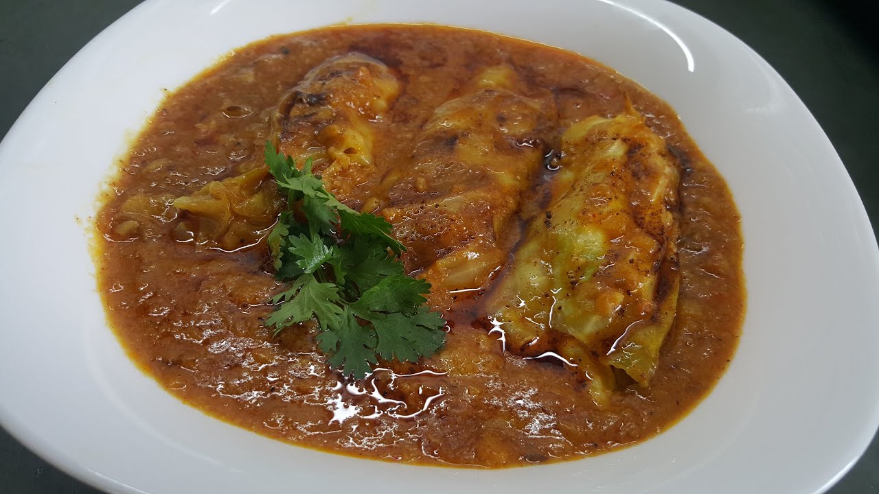 Cabbage Roll Curry Recipe | How to Make Cabbage Recipe | Patta Gobhi ...