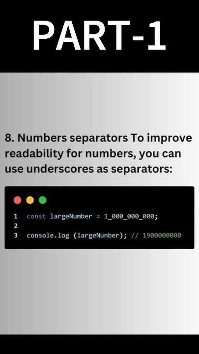 Number Separator in JavaScript | Important JavaScript tricks you must know| Part-1 | #shorts # ...