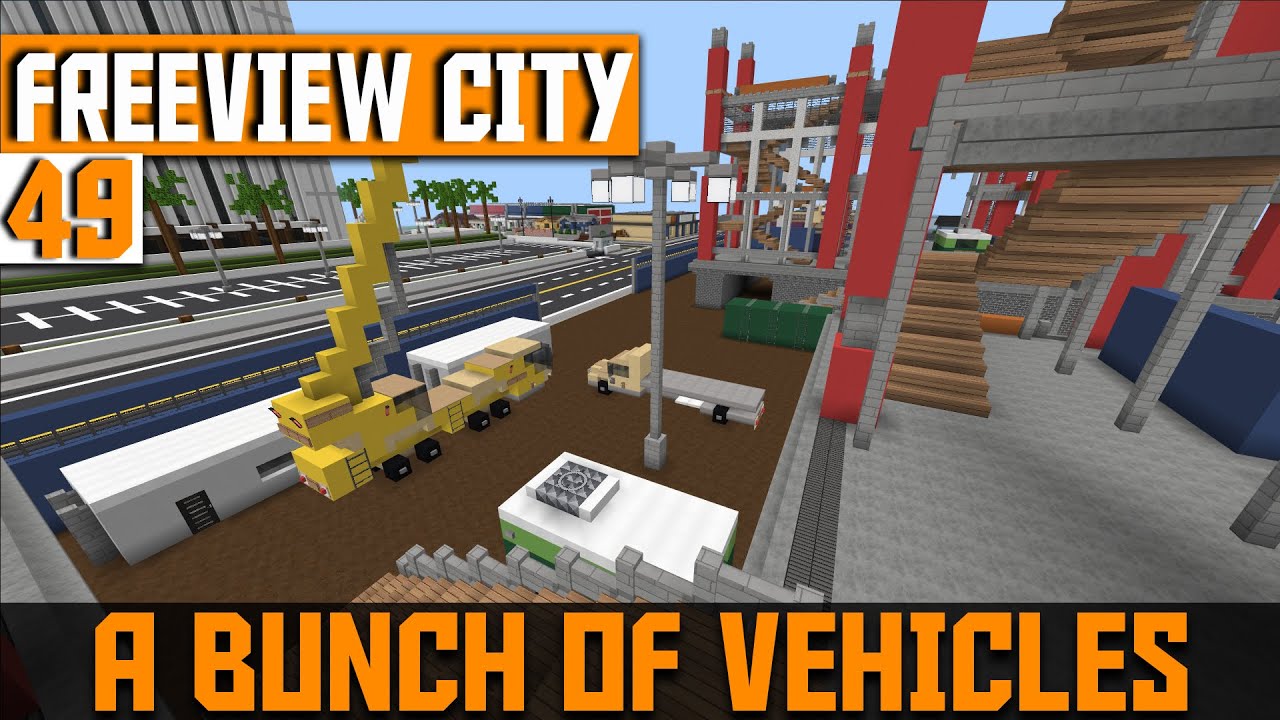 Minecraft Building a City | Episode 49 (A Bunch Of Vehicles!!) - YouTube