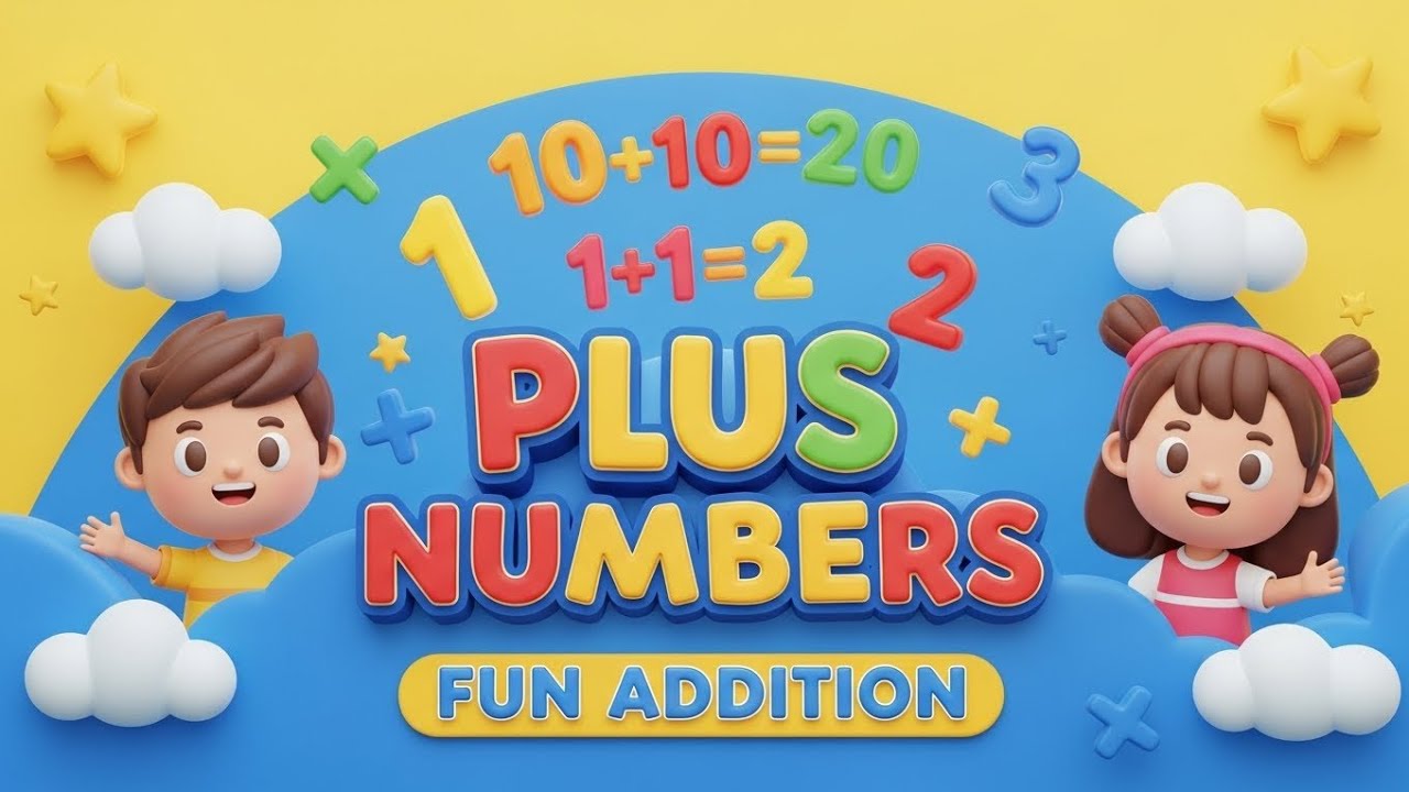 Plus Numbers for Kids | Simple Addition | 1+1 to 10+10 - YouTube