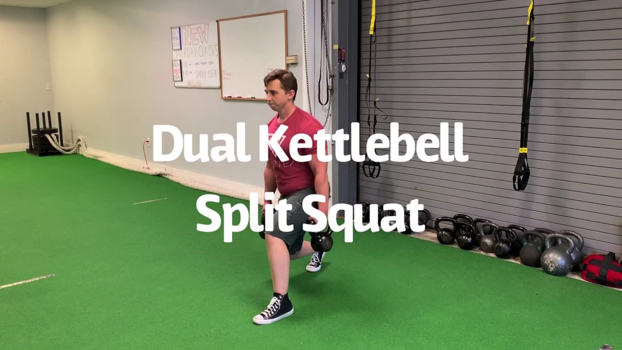 Dual Kettlebell Split Squat - YouTube