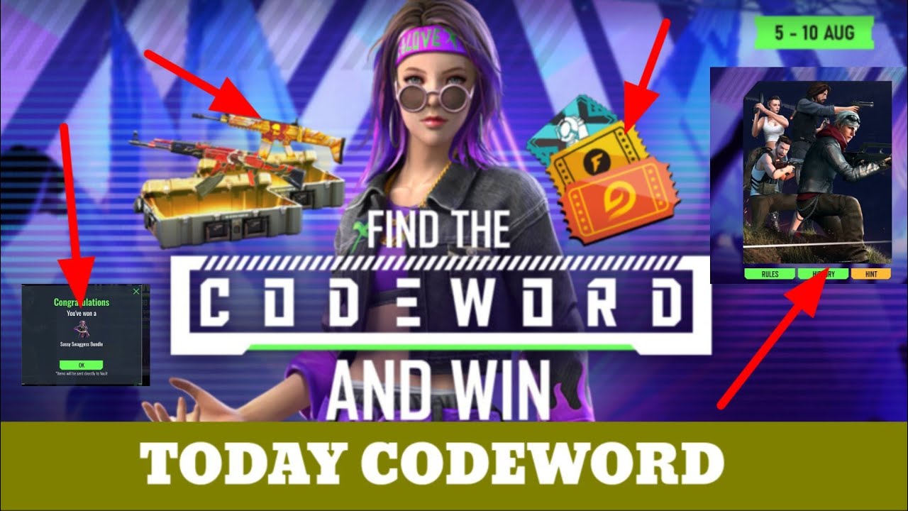 FREE FIRE TODAY CODEWORD YouTube FREE FIRE TODAY CODEWORD YouTube