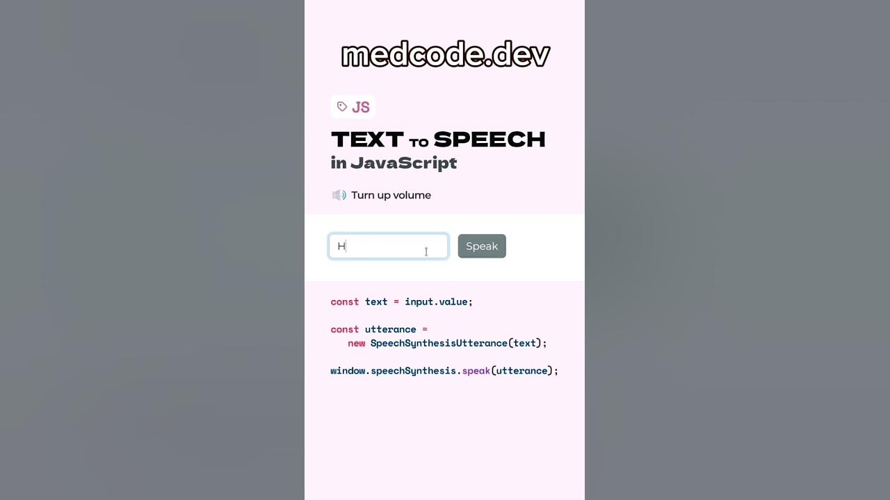 Text With Speaker Using Javascript Coding Top Programming Nextjs Htmlwebsite Javasscript