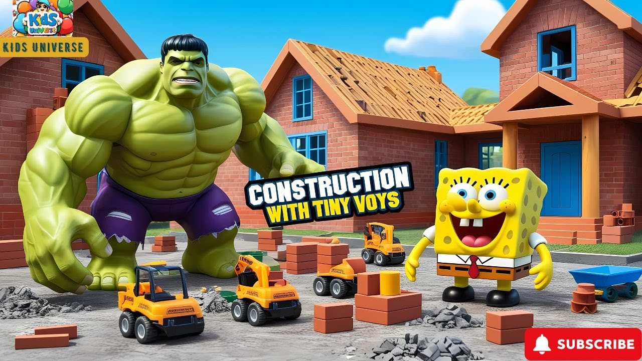 Hulk & SpongeBob Construction with Tiny Toys | Animated Kids Vlog @Kids ...