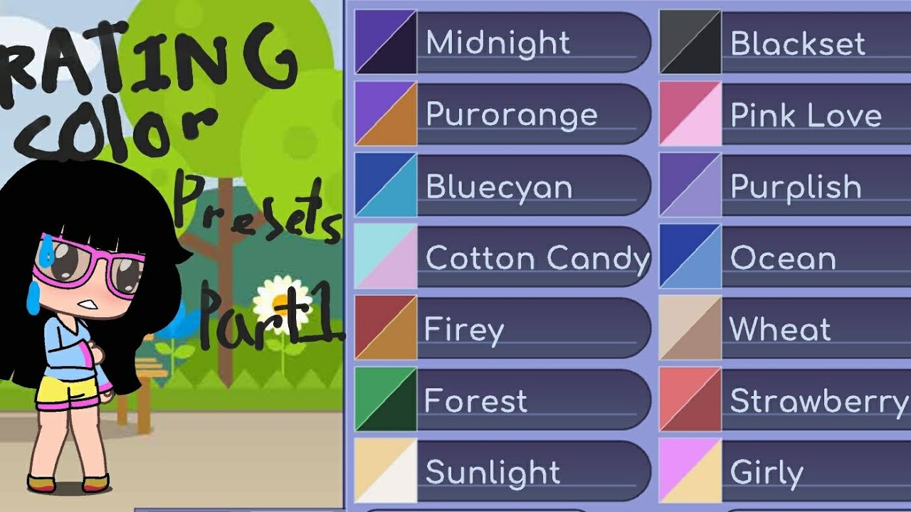 rating gacha life color presets part 1 - YouTube