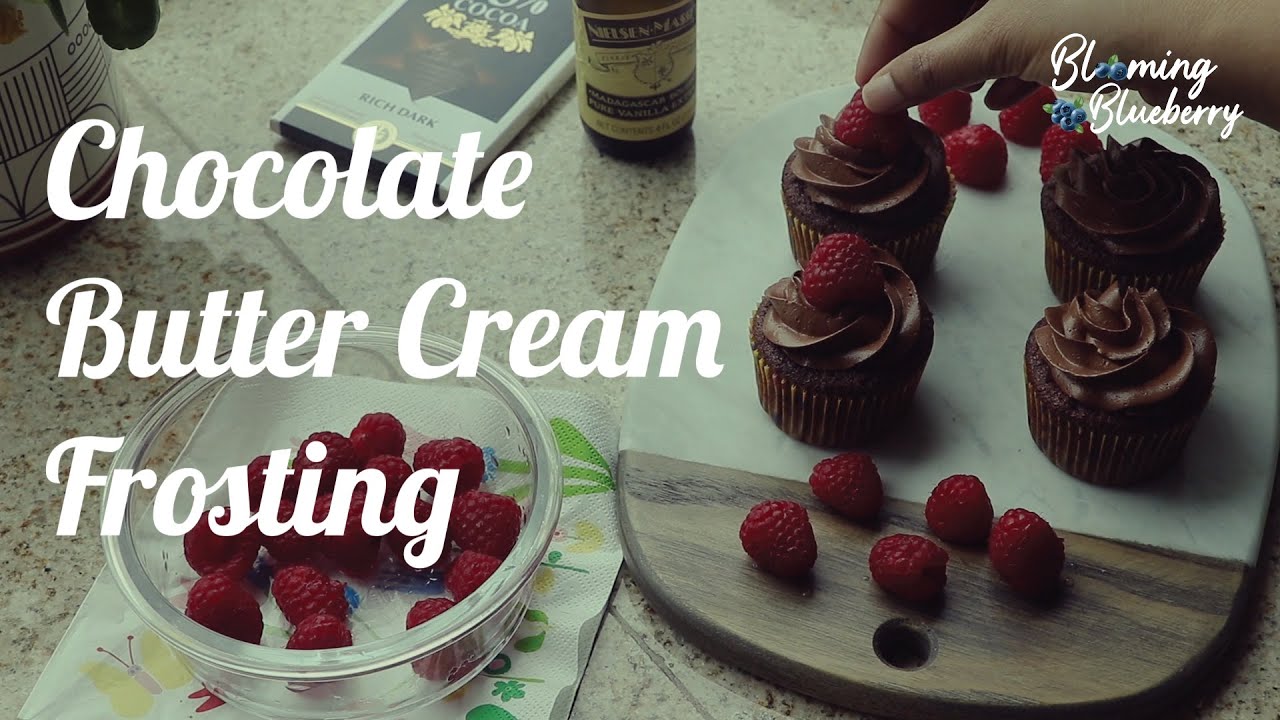 Less sweet Chocolate Buttercream Frosting - YouTube