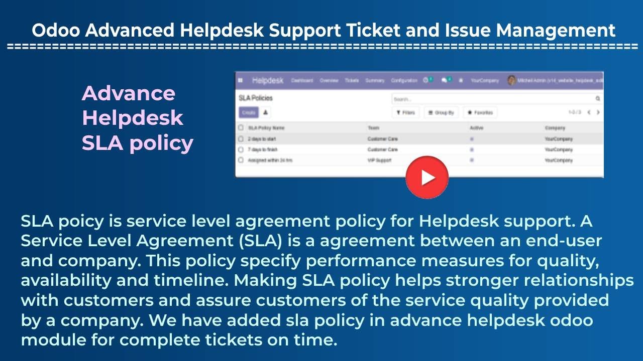 Help Desk - SlA Policy for specify performance measures of quality ...