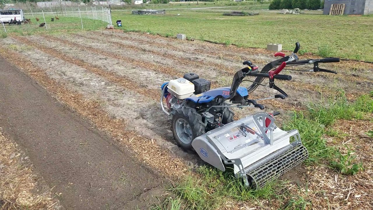 Garden update (leased land) | BCS 739 makes quick work of 8 beds. - YouTube