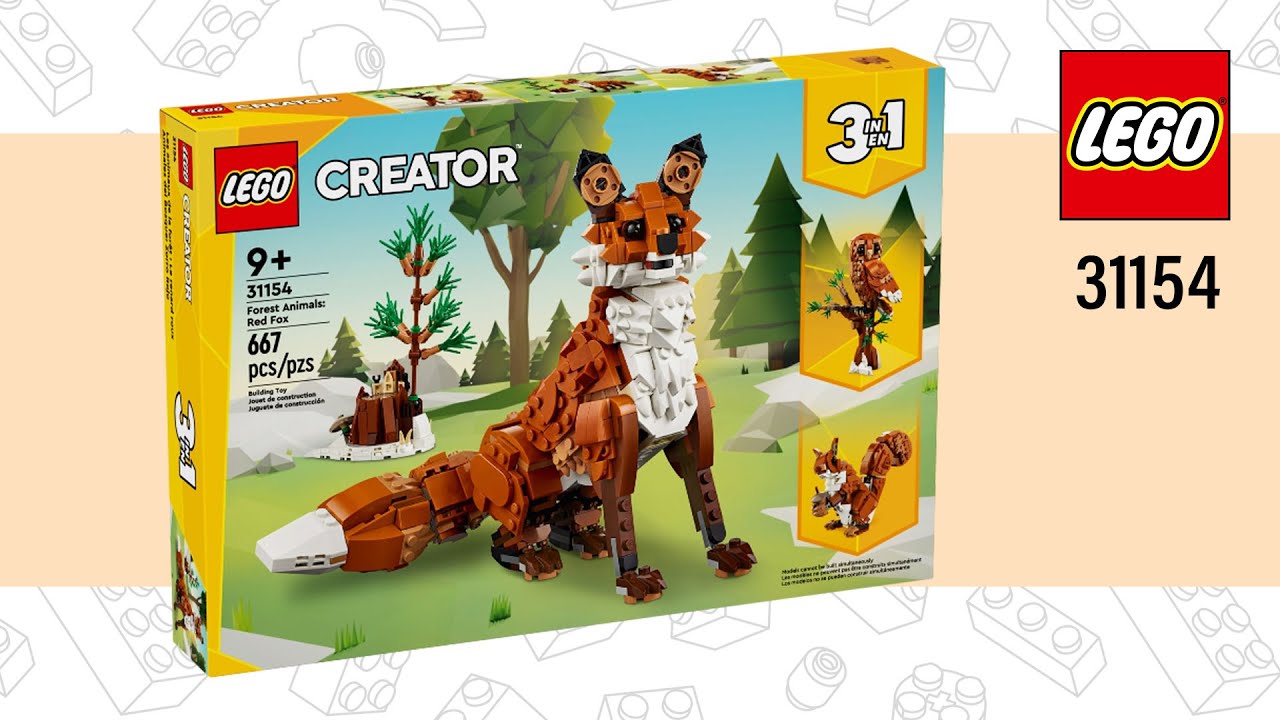 LEGO Creator 3in1 Forest Animals: Red Fox (31154)[667 pcs] Owl ...