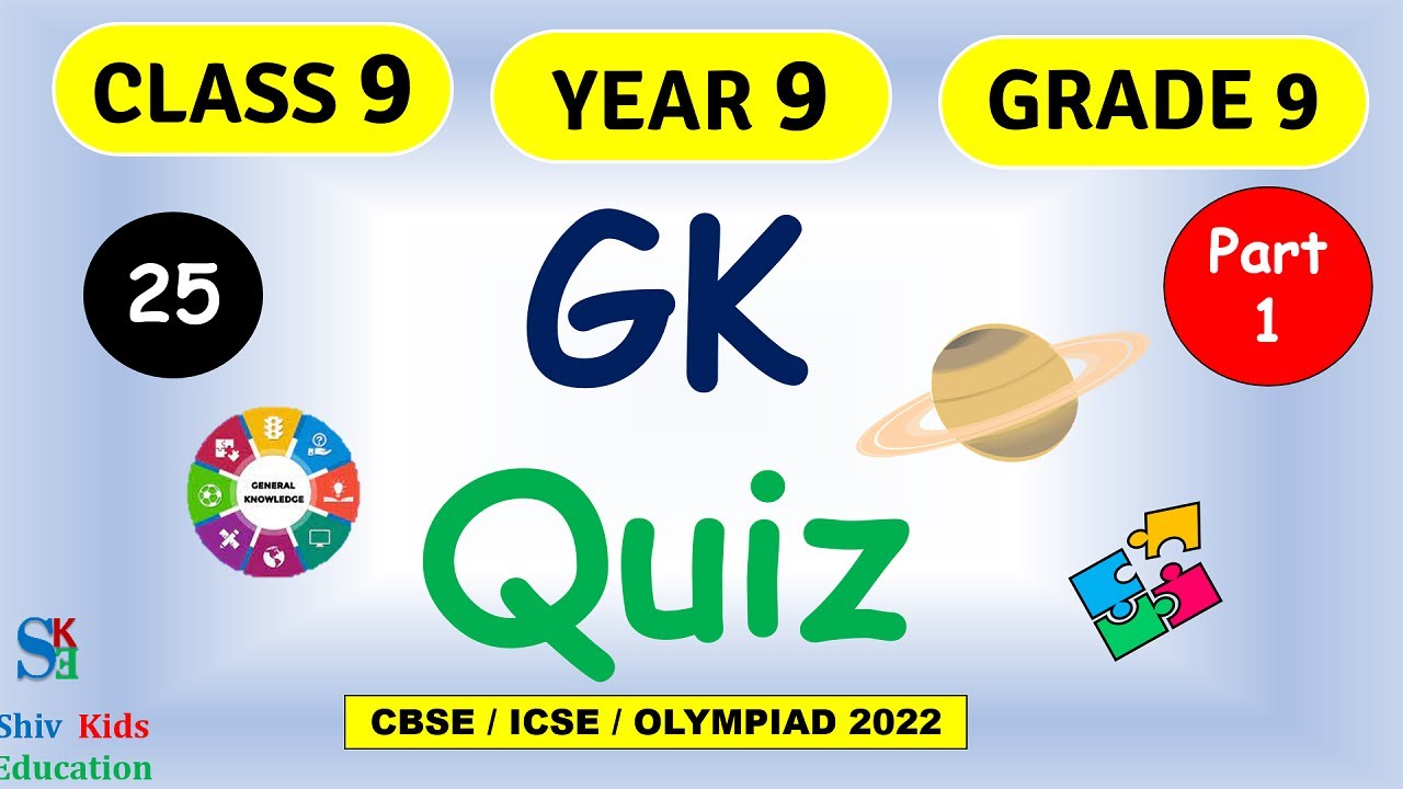 GK Questions for Class 9 | GK for class 9|GK for Kids | GK questions in English class 9 MCQ ...