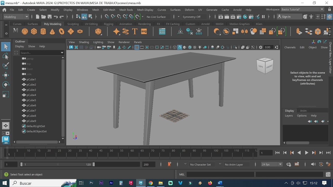 CÓMO CREAR UNA MESA EN MAYA AUTODESK 2024RÁPIDO Y FÁCIL - YouTube