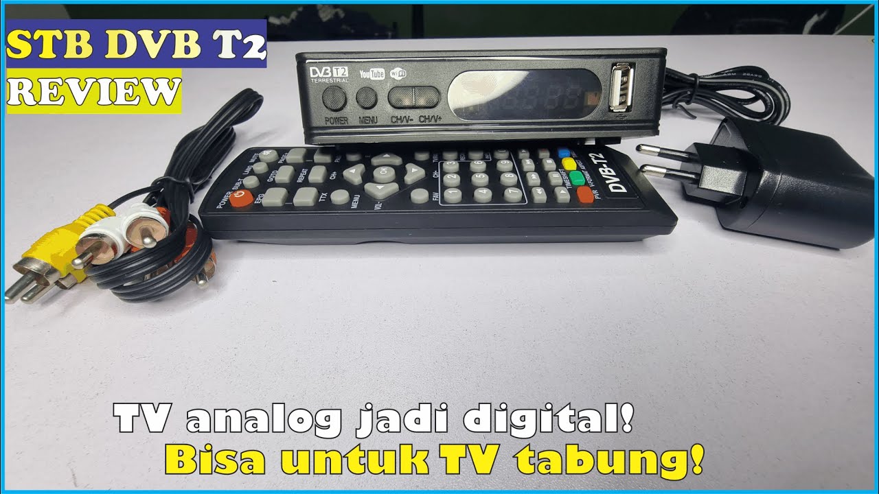 Cara buat TV analog dan tabung jadi TV digital Review STB DVB T2 # ...