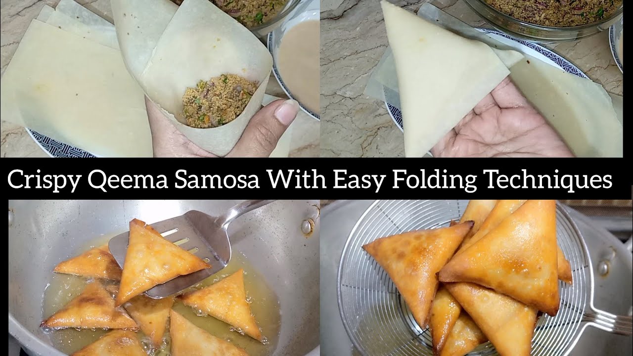 Qeema Samosa With Easy folding Techniques || Beef Samosa || Crispy ...