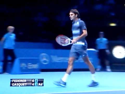 Federer gets angry against the crowd (vs Gasquet @London ATP Finals ...