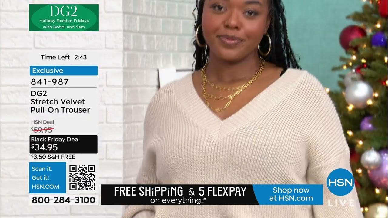 DG2 by Diane Gilman Stretch Velvet PullOn Trouser - YouTube