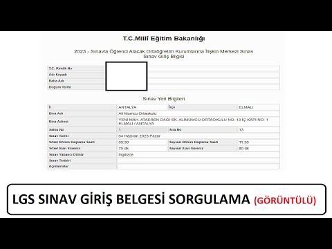 SON DAKİKA-LGS SINAV GİRİŞ BELGESİ SORGULAMA(GÖRÜNTÜLÜ ANLATIM) LGS'YE GİDERKEN YANIMIZDA NE OLMALI?