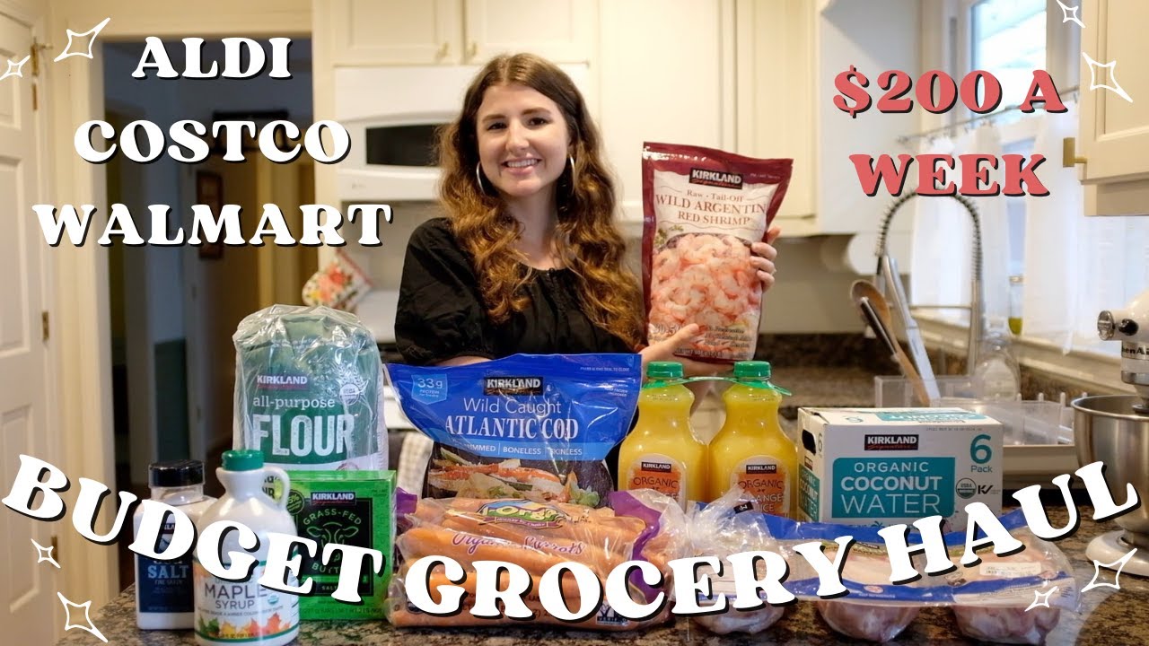 Weekly Budget Grocery Haul Aldi Walmart And Costco Youtube