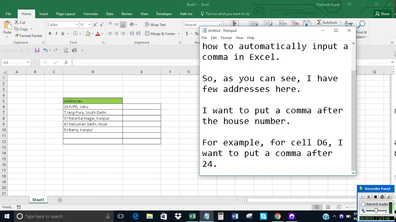 Automatically Input A Comma In Excel YouTube Automatically Input A Comma In Excel YouTube