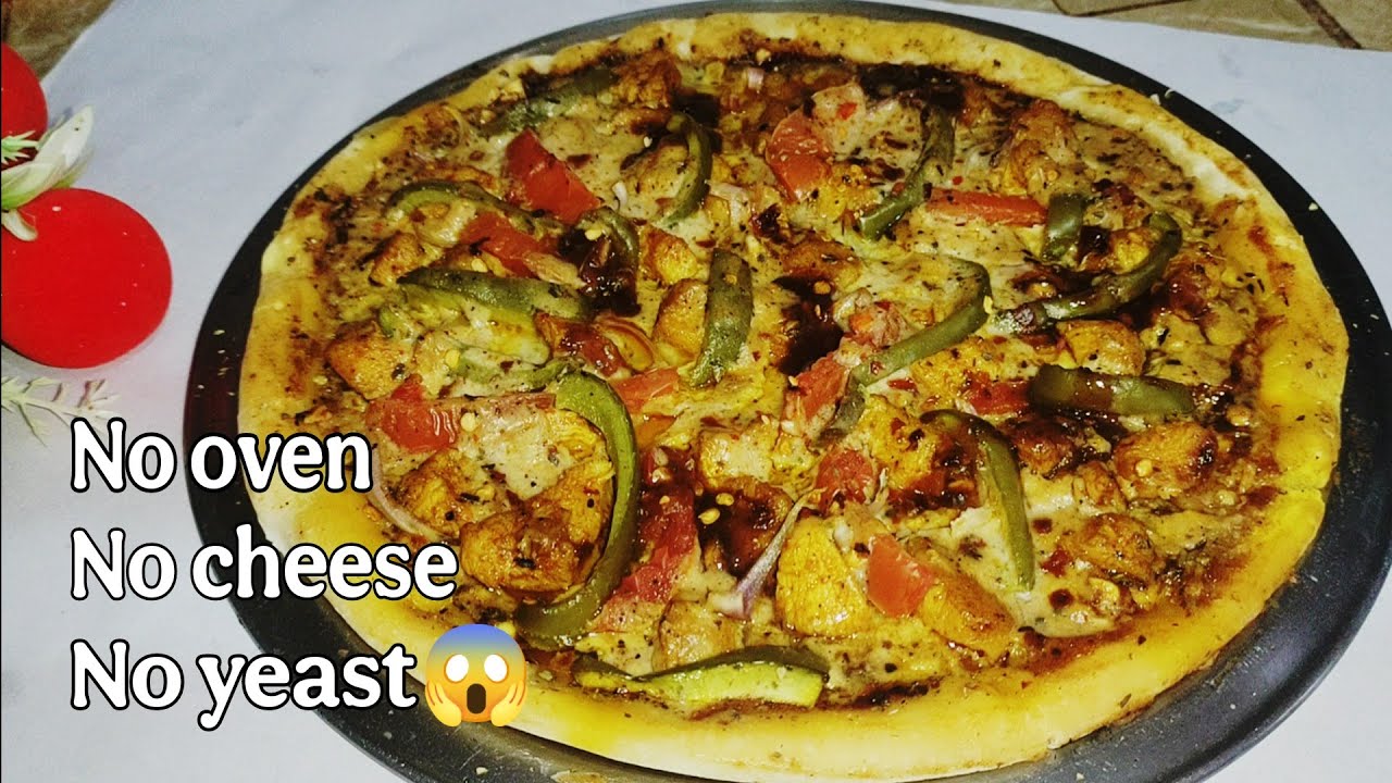 No Cheese/No Oven/No Yeast/No Cream/Pizza without chesse recipe/cooking ...
