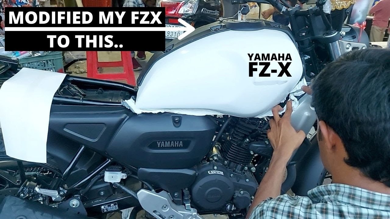 MODIFIED MY FZ X TO WHITE COLOR | TRANSFORMATION FROM BLACK TO WHITE ...