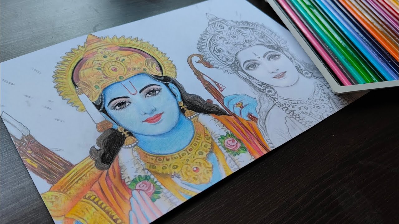 Shree Ram Bhagwan Sketch🙏 | Ram ji Sketch | Drawing of Ram Bhagwan ...