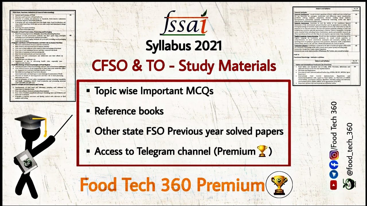CFSO Syllabus 2021 | Study materials for FSSAI CFSO & TO in PDF format ...