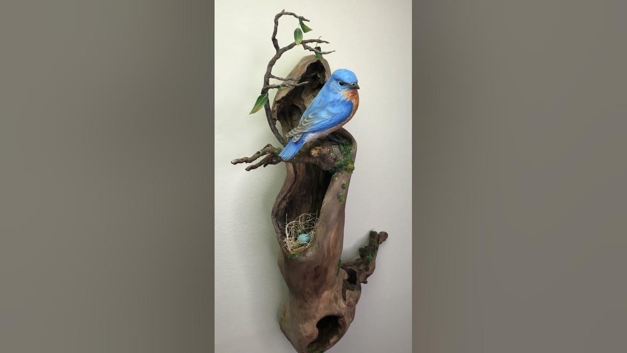 Bluebird With Nest Wall Sculpture - YouTube
