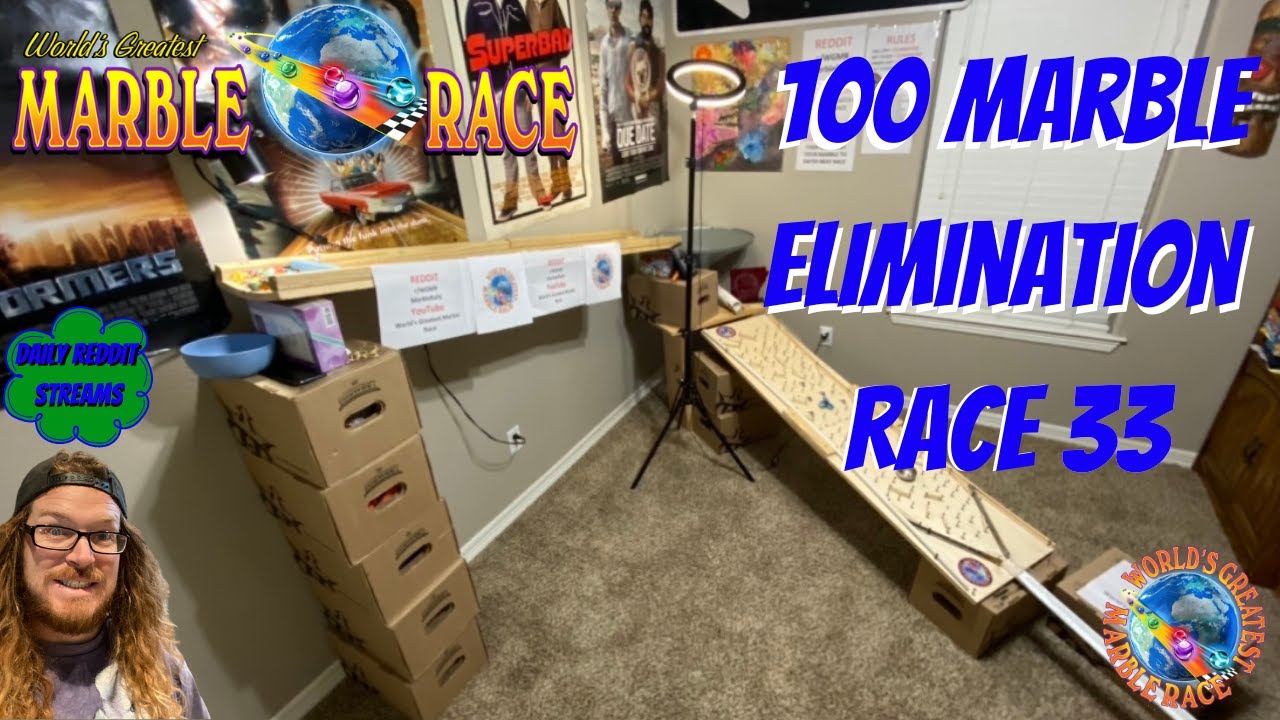 2021 Marble Race | 100 Marble Live Elimination Race 33 | ASMR | Marble ...
