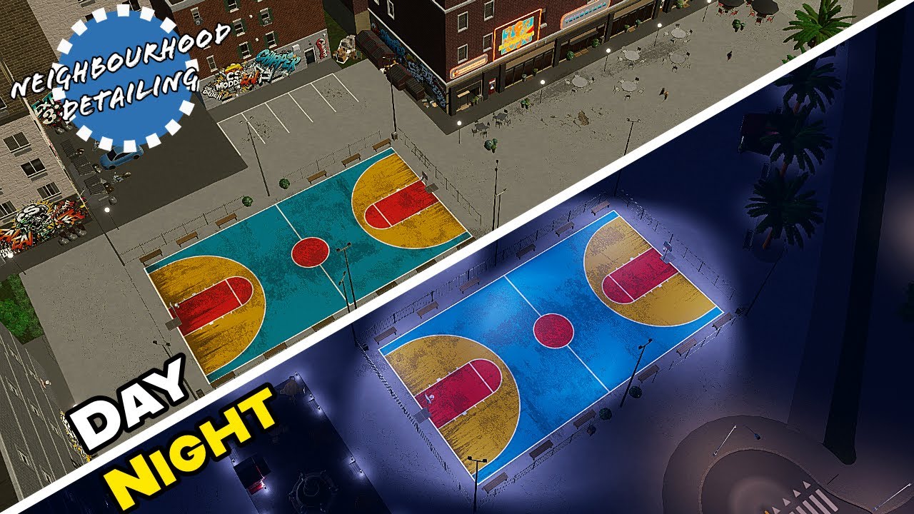Downtown Basketball Court Detailing | Cities: Skylines 2 - YouTube