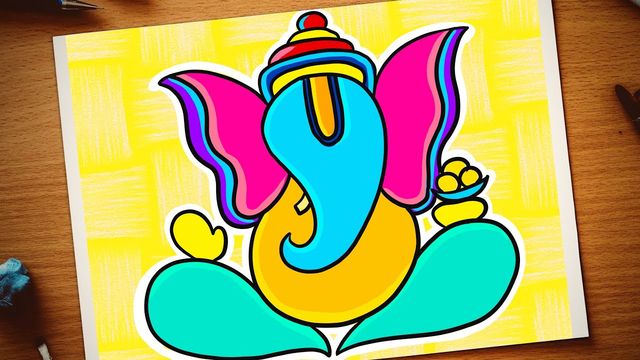 How to Draw Ganesha drawing easy | Ganpati bappa drawing tutorial ...