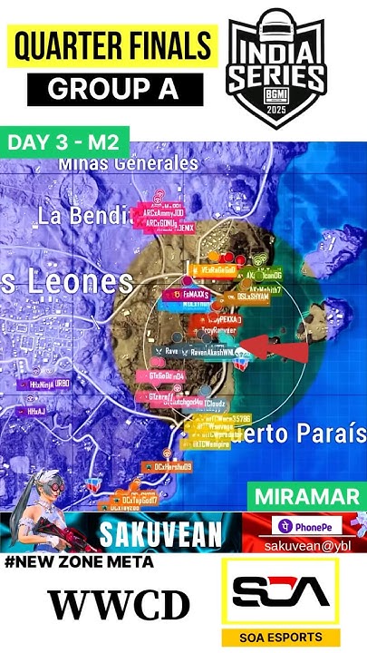 SOA ESPORTS WWCD ROTATIONS | realme BGIS 2025 | QUARTER FINALS | GROUP B | DAY 3 - M2 | MIRAMAR ...