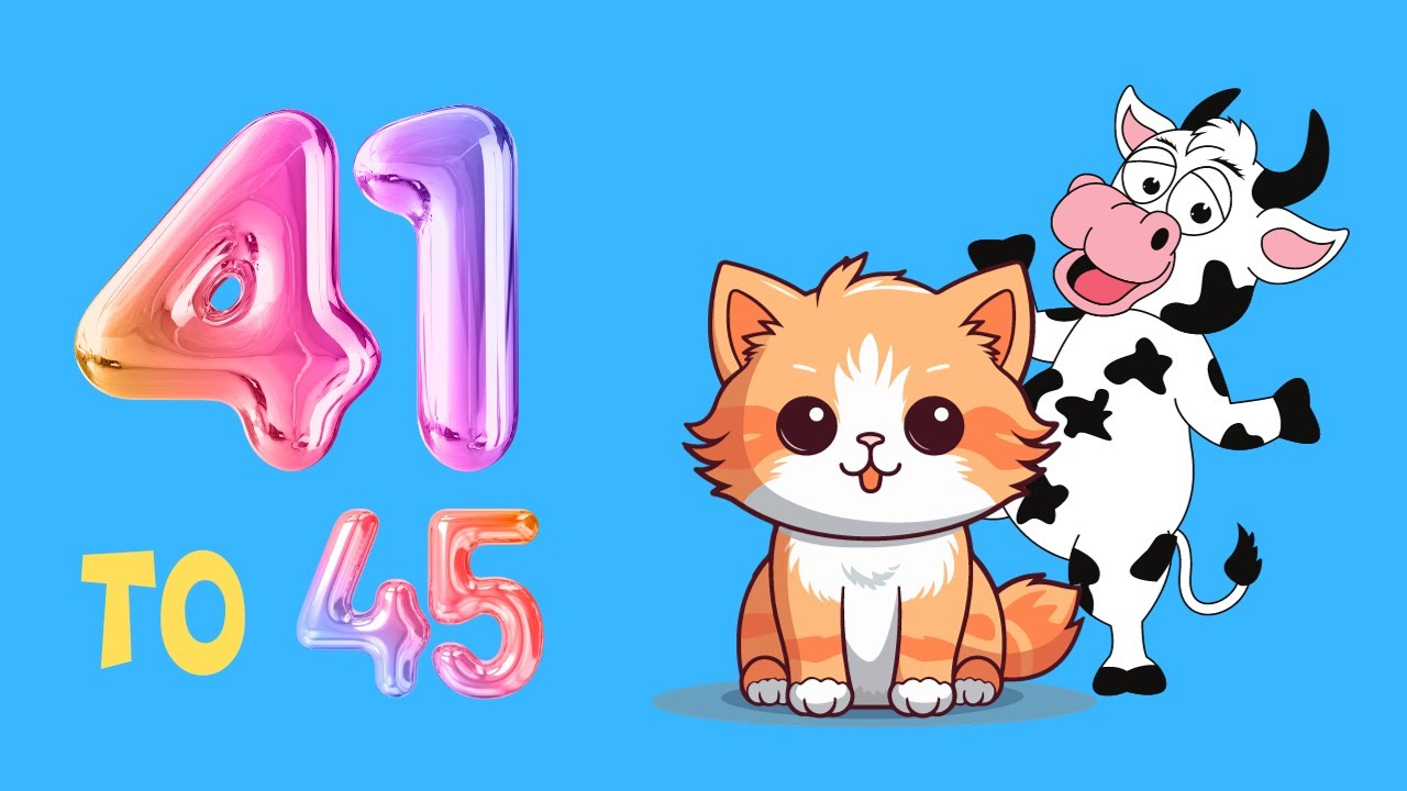 learn numbers 41 to 45 with Animal | count fruits | Shaaani Kids TV ...