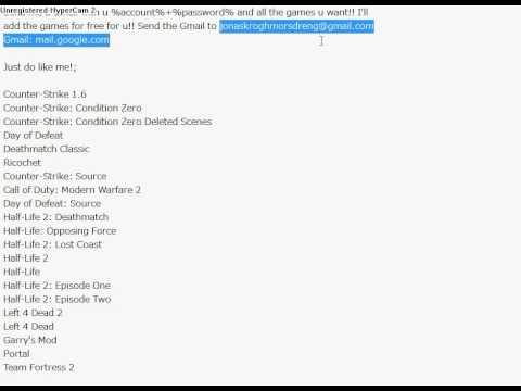 Steam Games Hacker!! Gmail send!! - YouTube