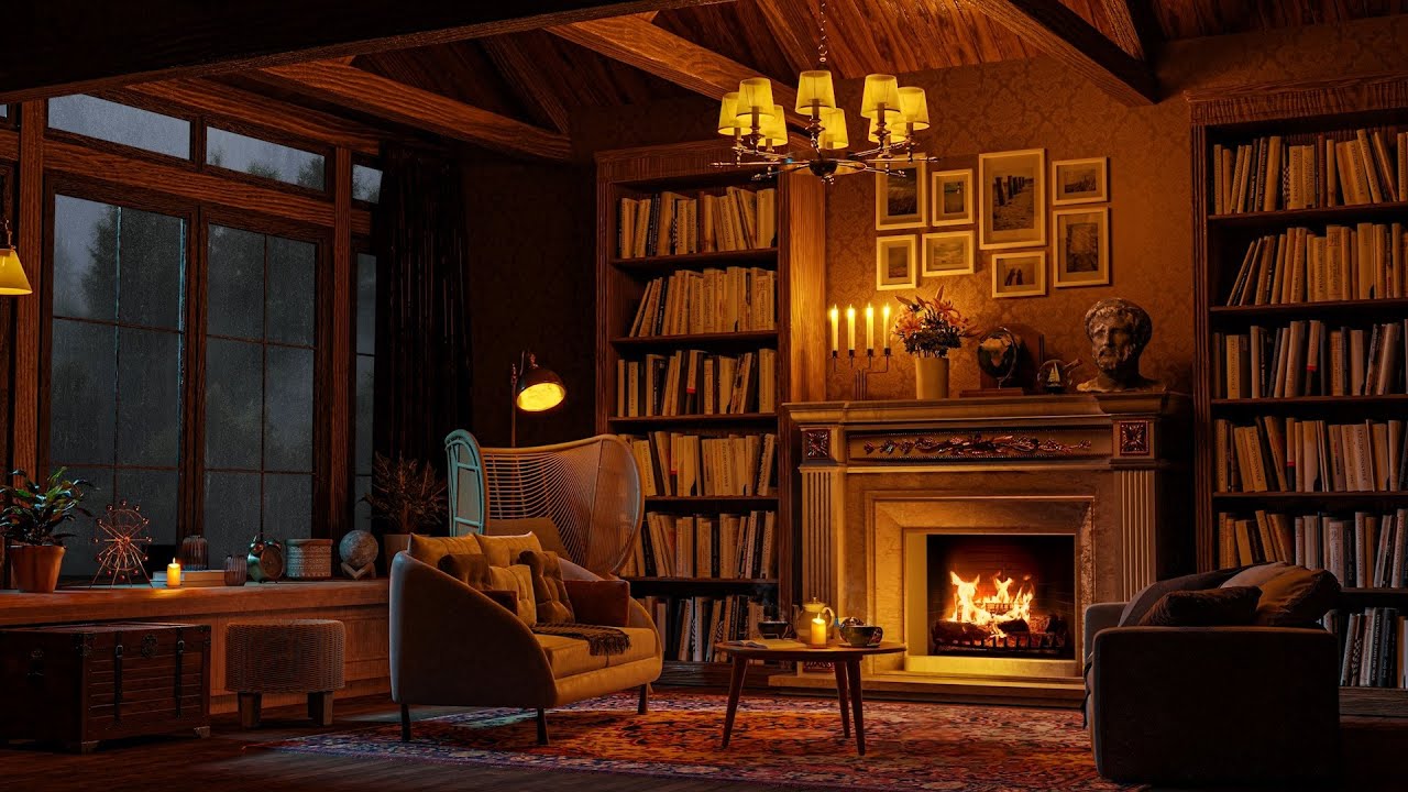 Sleep in this Cozy Cabin Ambience with Rain Sounds and Fireplace For ...
