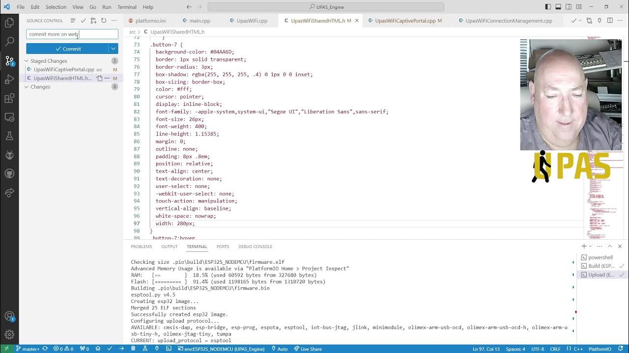 UPAS ESP32 Web API ChatGPT Code Optimisation #6 LIVE ! - YouTube
