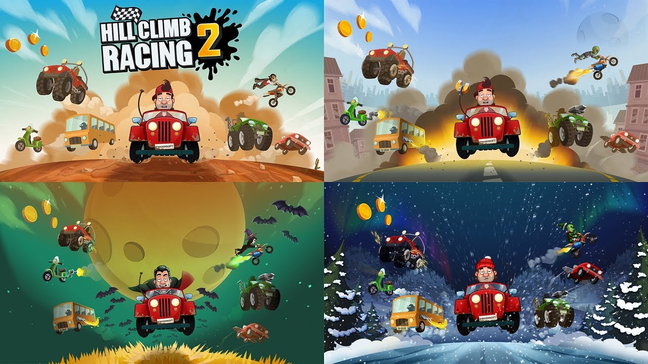 Hill Climb Racing 2 First Update VS Christmas VS Halloween VS China ...