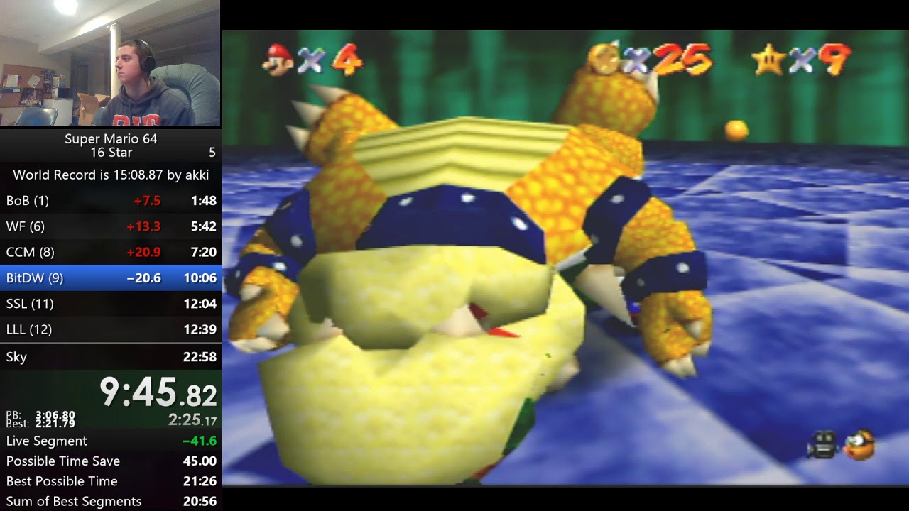 Super Mario 64 16 Star Speedrun in 22:29 (N64 PB) - YouTube