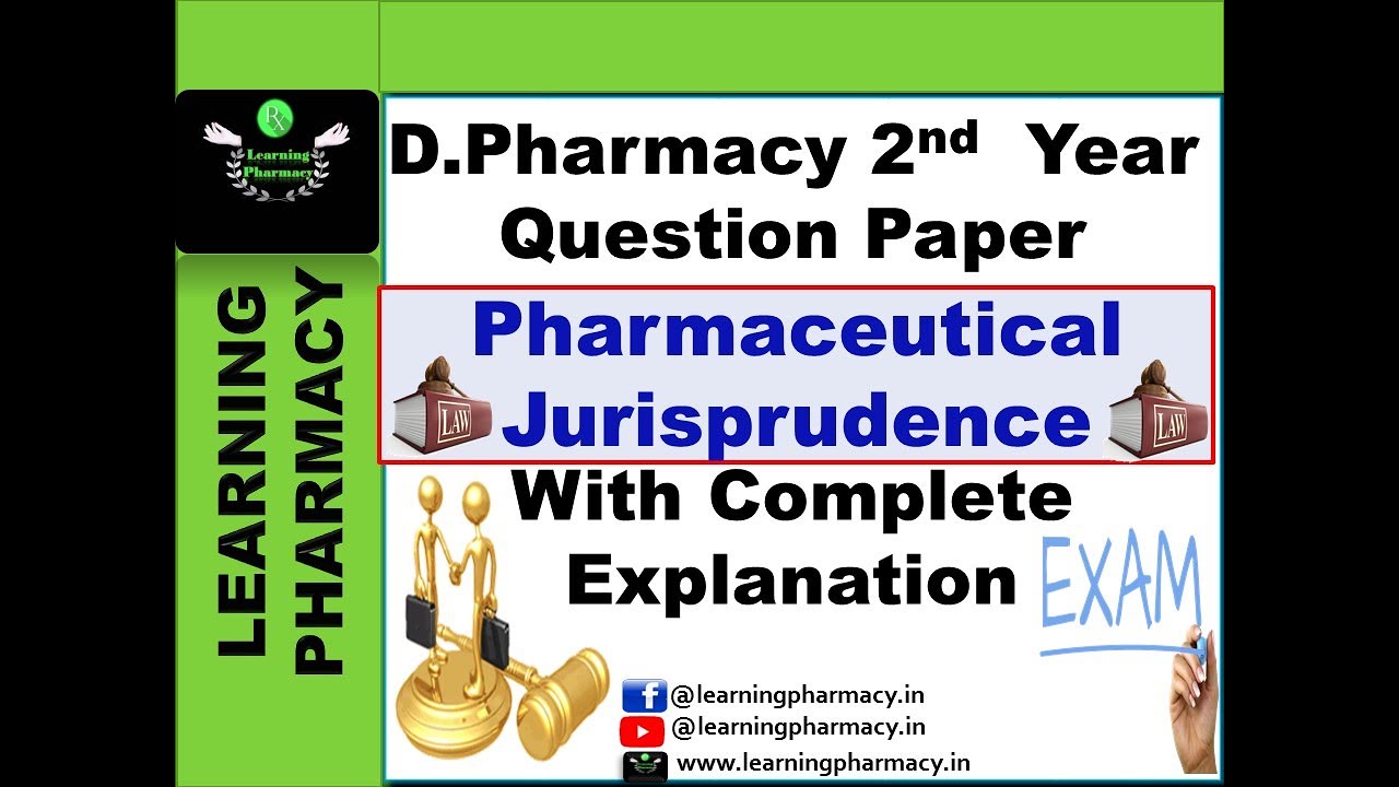 Pharmaceutical Jurisprudence | D.Pharmacy 2nd Year Question Paper ...