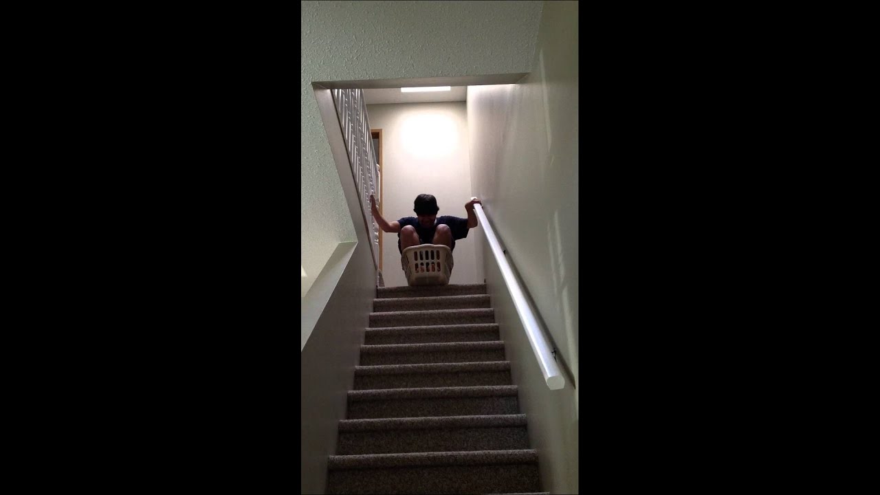 Me trying to slide down the stair....FAIL!!! - YouTube