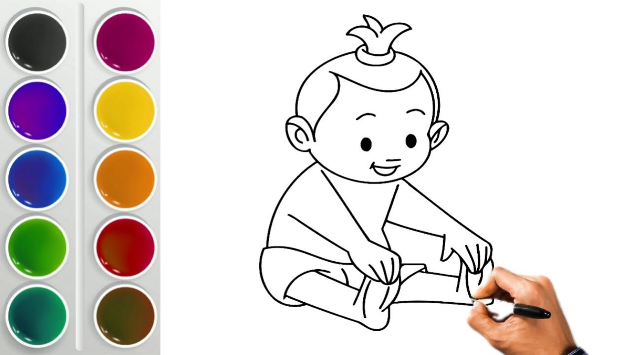 How To Draw Cute Little Baby 👧, Easy Drawing tutorial, Baby Drawing ...